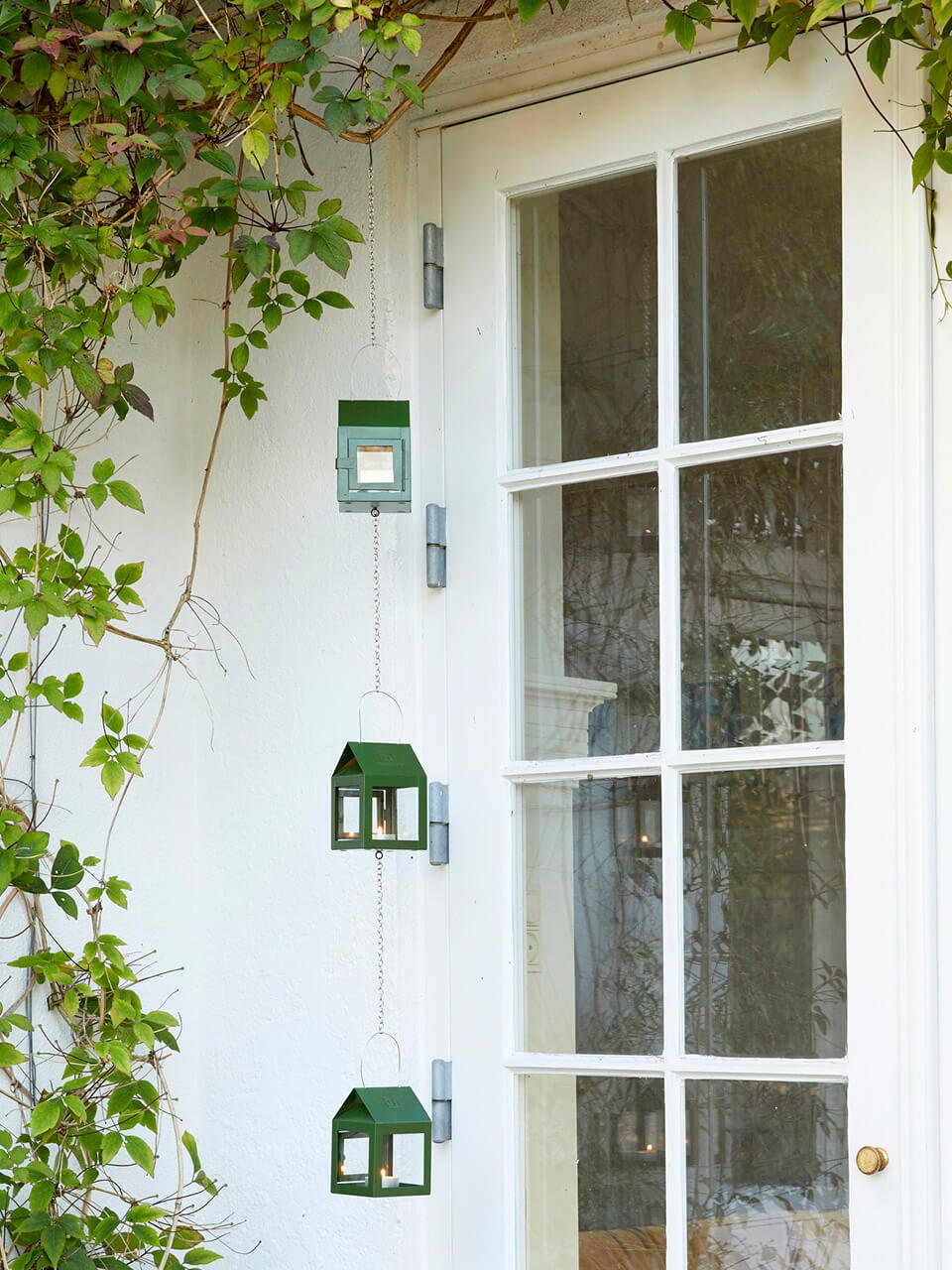 3 stk. Olivengrønne Hængelanterner på kæde - Lanterner - FritidogBolig.dk